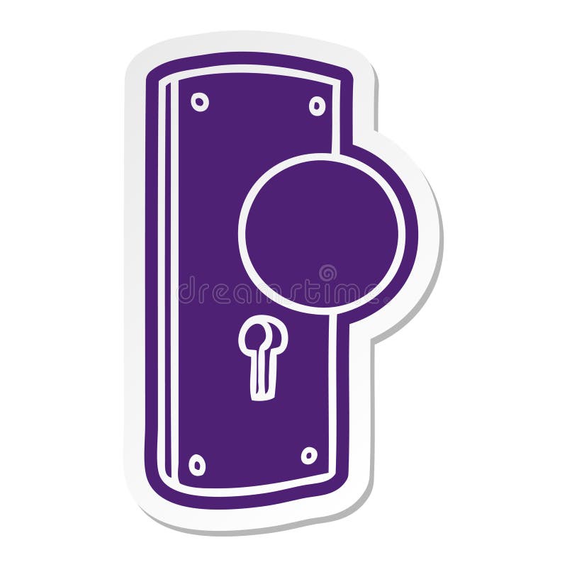 Cartoon Sticker of a Door Handle Stock Vector - Illustration of drawn ...