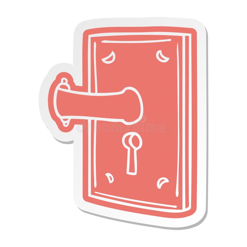 Cartoon Sticker of a Door Handle Stock Vector - Illustration of symbol ...