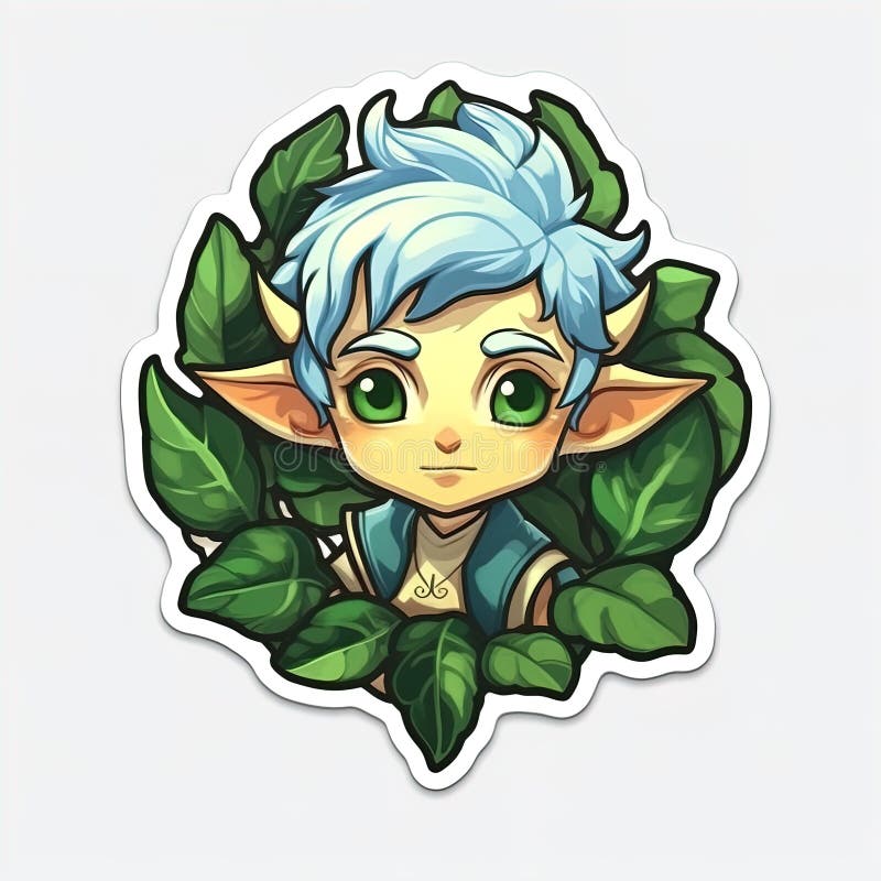Cartoon Sticker Elf Boy. Sticker for Printing, Generative AI Stock ...