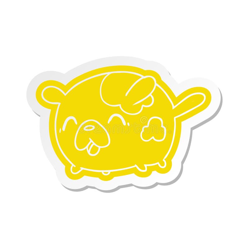 Cartoon Sticker Kawaii Cute Patch Dog Stock Vector - Illustration of ...