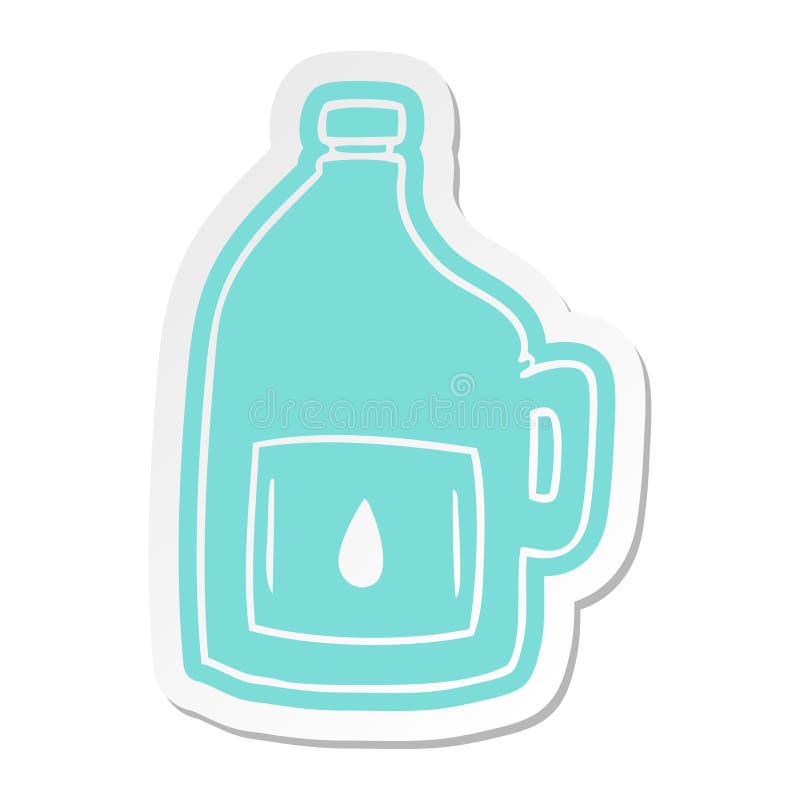 Cartoon Sticker of a Large Drinking Bottle Stock Vector - Illustration ...