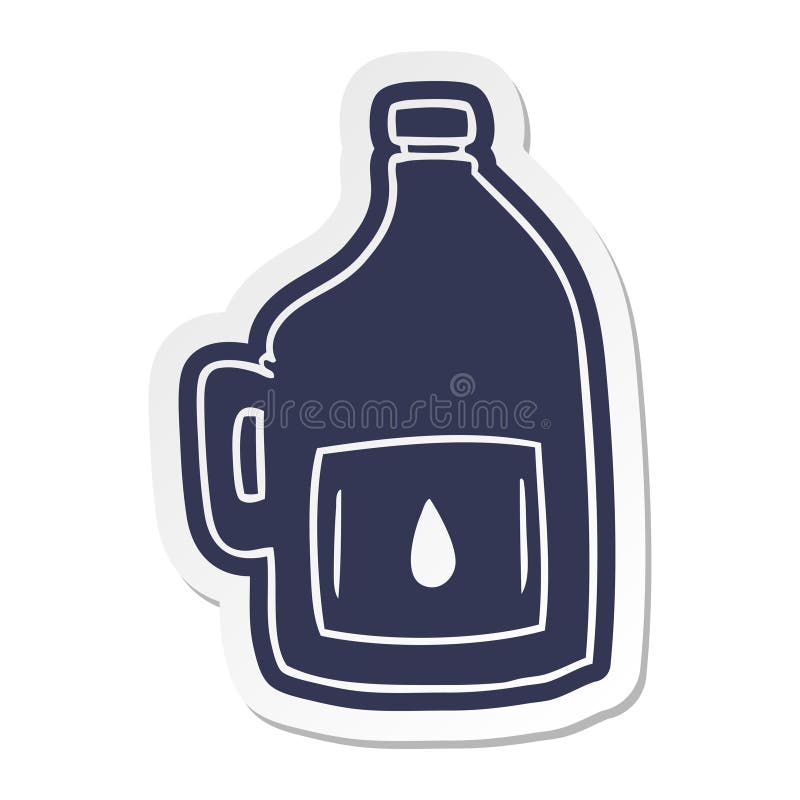 Cartoon Sticker of a Large Drinking Bottle Stock Vector - Illustration ...