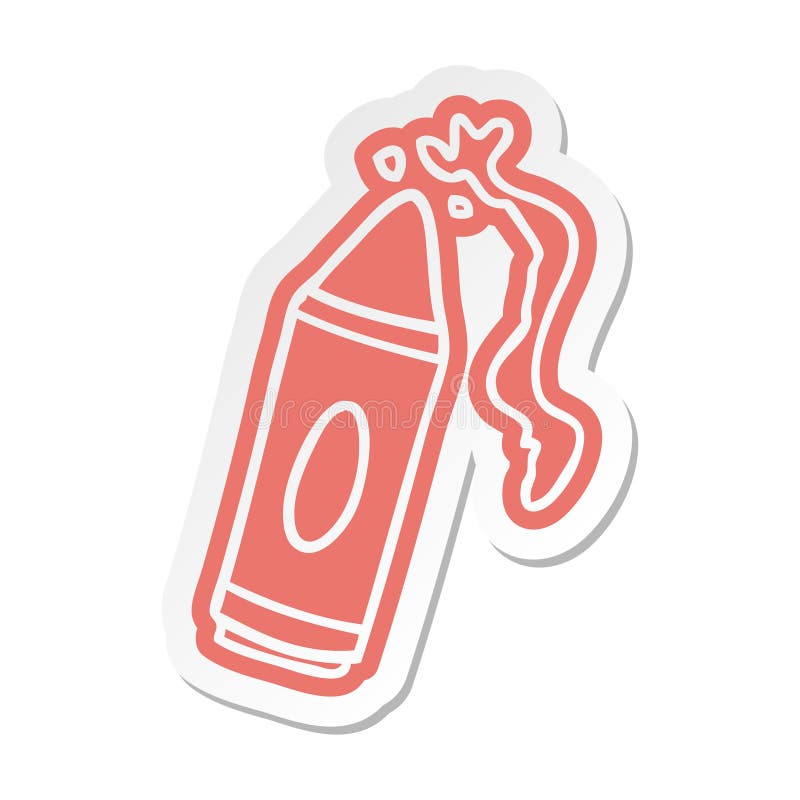 Cartoon Sticker of a Pink Crayon Stock Vector - Illustration of crayon ...