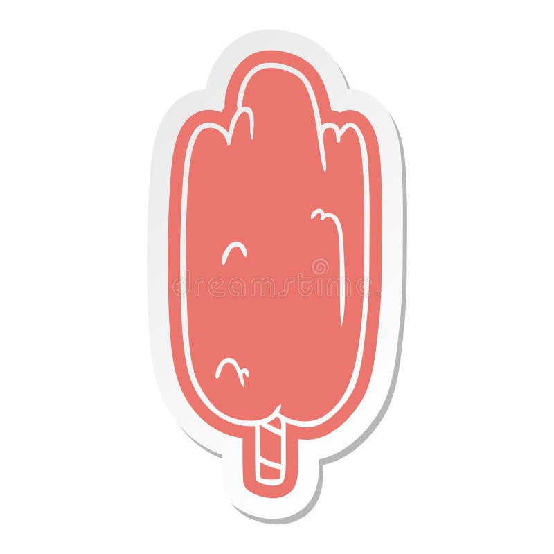 Cartoon Sticker Single Green Tree Stock Vector - Illustration of icon ...