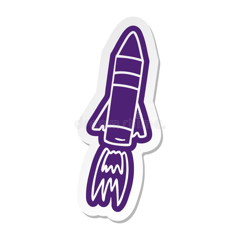 Cartoon Sticker of a Space Rocket Stock Vector - Illustration of ...