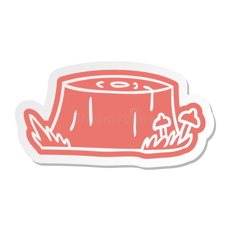 Cartoon Sticker of a Tree Log Stock Vector - Illustration of sign ...