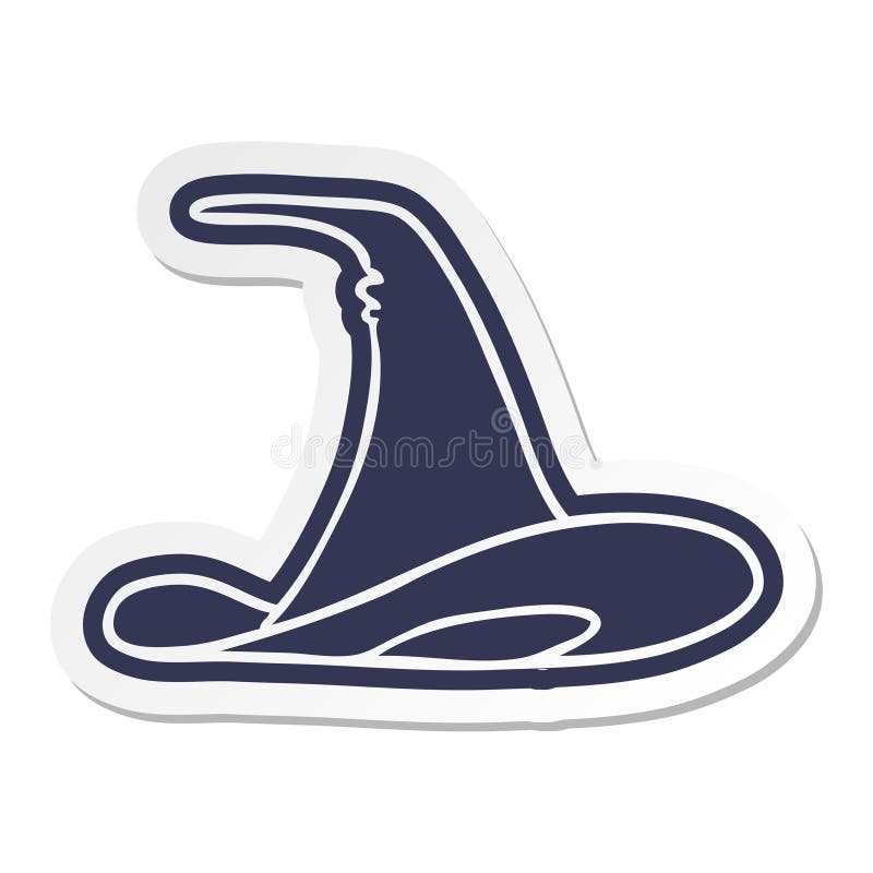 Cartoon Sticker of a Witches Hat Stock Vector - Illustration of icon ...