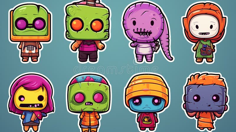 Cartoon Stickers Set for Kids , Vector Illustration Stock Illustration ...