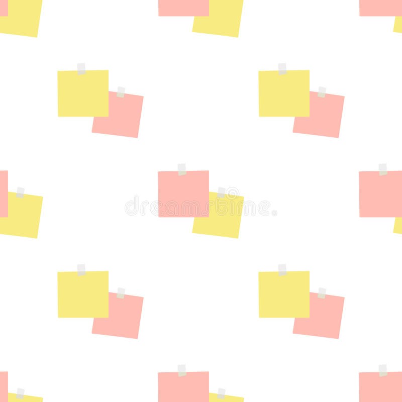 Cartoon Sticky Note Seamless Patterns, Vector. Stock Vector ...
