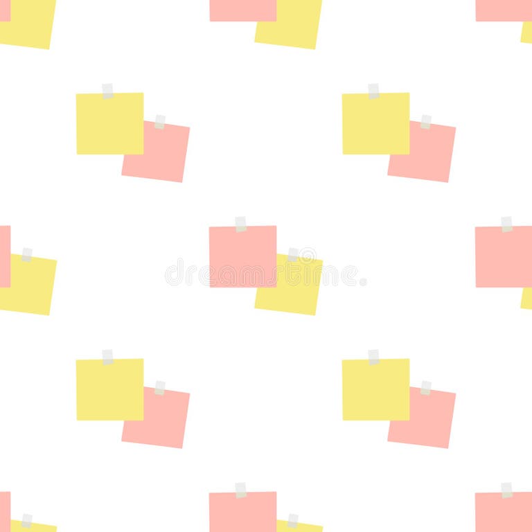 Cartoon Sticky Note Seamless Patterns, Vector. Stock Vector ...