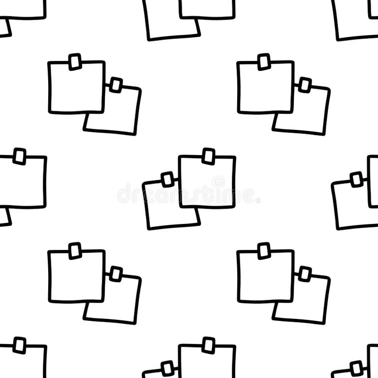 Cartoon Sticky Note Seamless Patterns, Vector. Stock Vector ...