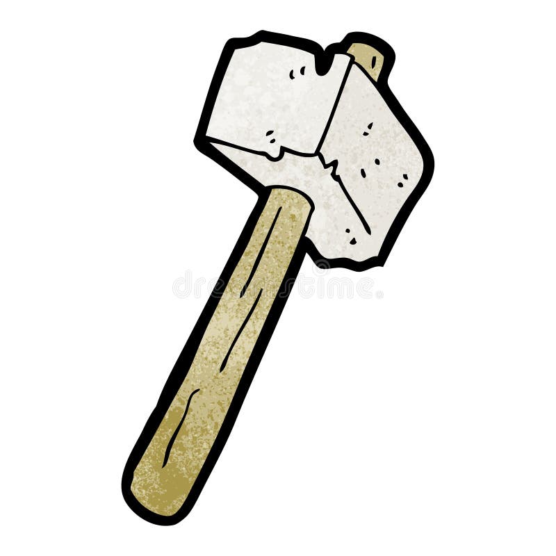 Cartoon stone hammer stock illustration. Illustration of silly - 38071198