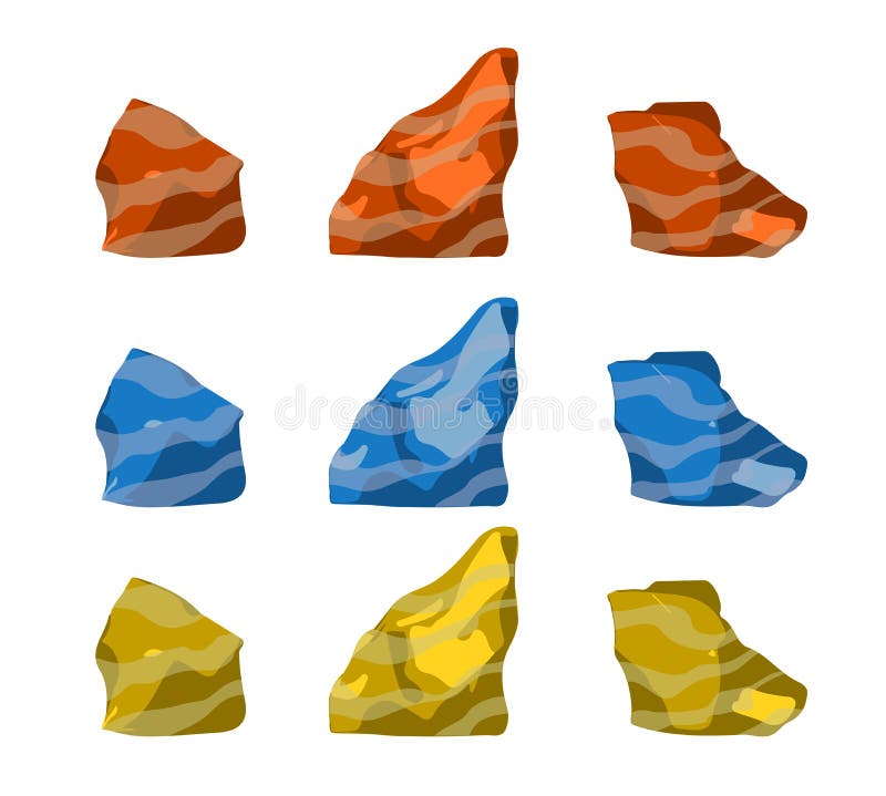 Cartoon and stone set. stock illustration. Illustration of items - 63220607