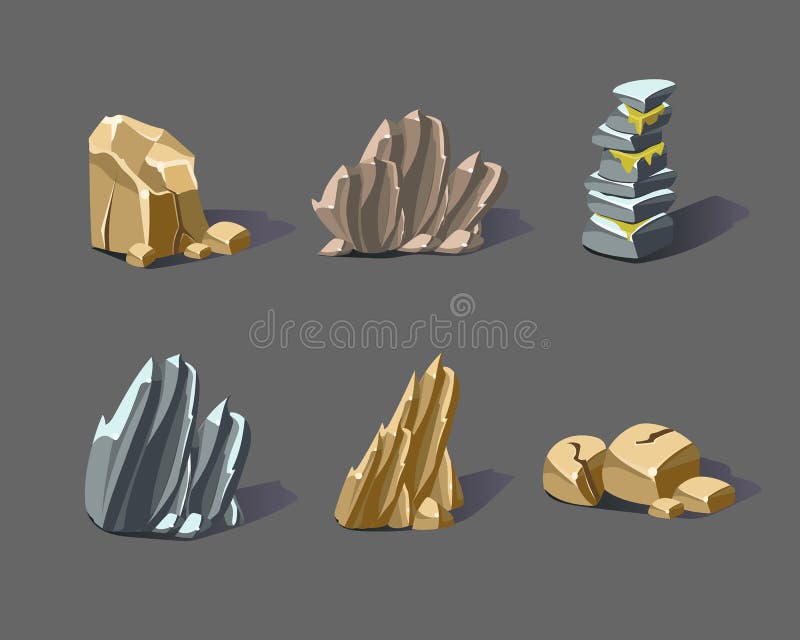 Cartoon Stones and Minerals Stock Illustration - Illustration of nature ...