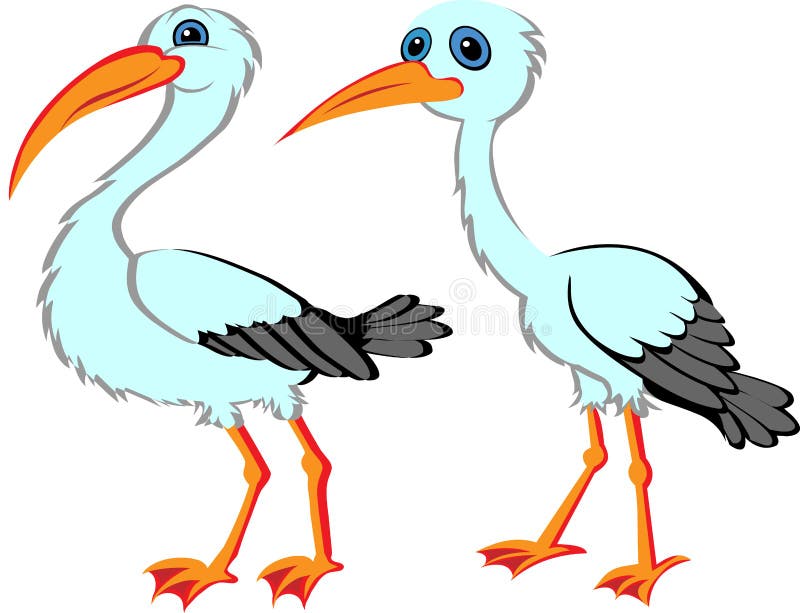 Cartoon Stork stock vector. Illustration of vector, illustrator - 51492407