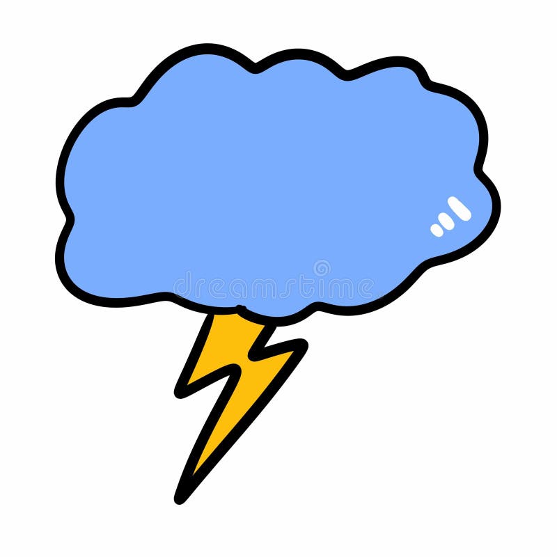 Cartoon Storm Cloud with Lightning Symbol Stock Illustration ...