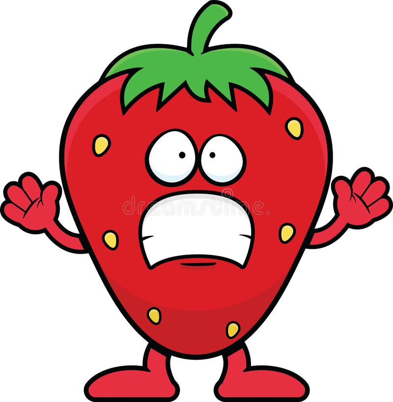 Cartoon Strawberry Scared stock vector. Illustration of strawberry ...