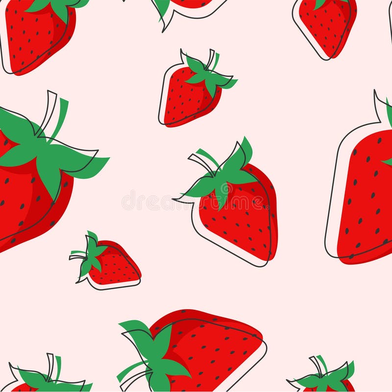 Red Strawberry Seamless Texture Pattern Seed Stock Illustrations – 388 ...