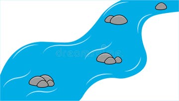 Cartoon Stream, River Isolated on White Background. Vector Illustration ...