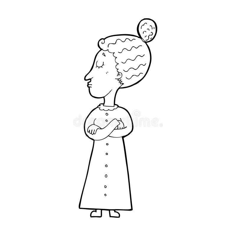 Cartoon Strict Victorian Teacher Stock Illustration - Illustration of ...