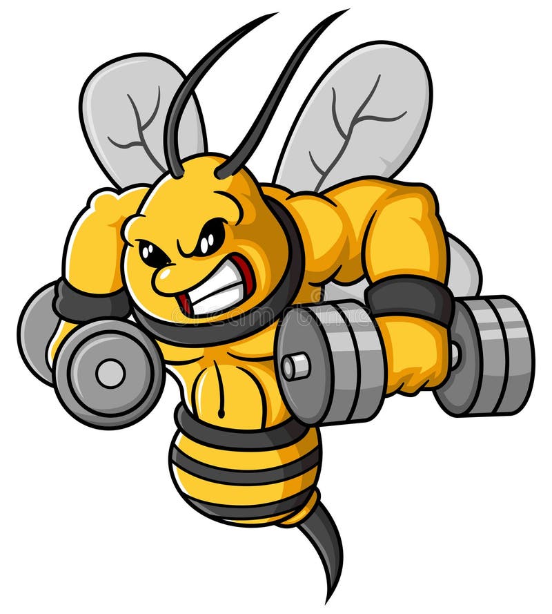 Muscle Bee Mascot Design Stock Illustrations – 43 Muscle Bee Mascot ...