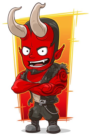 Cartoon Strong Evil Daemon Horns Stock Illustrations – 1 Cartoon Strong ...