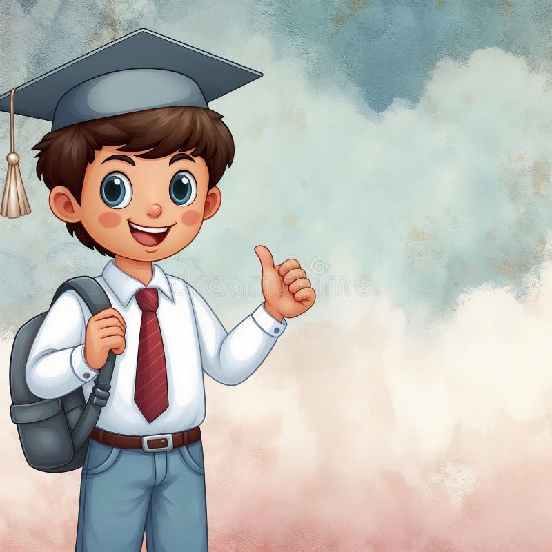 Cartoon Student with Backpack . Ai Stock Illustration - Illustration of ...