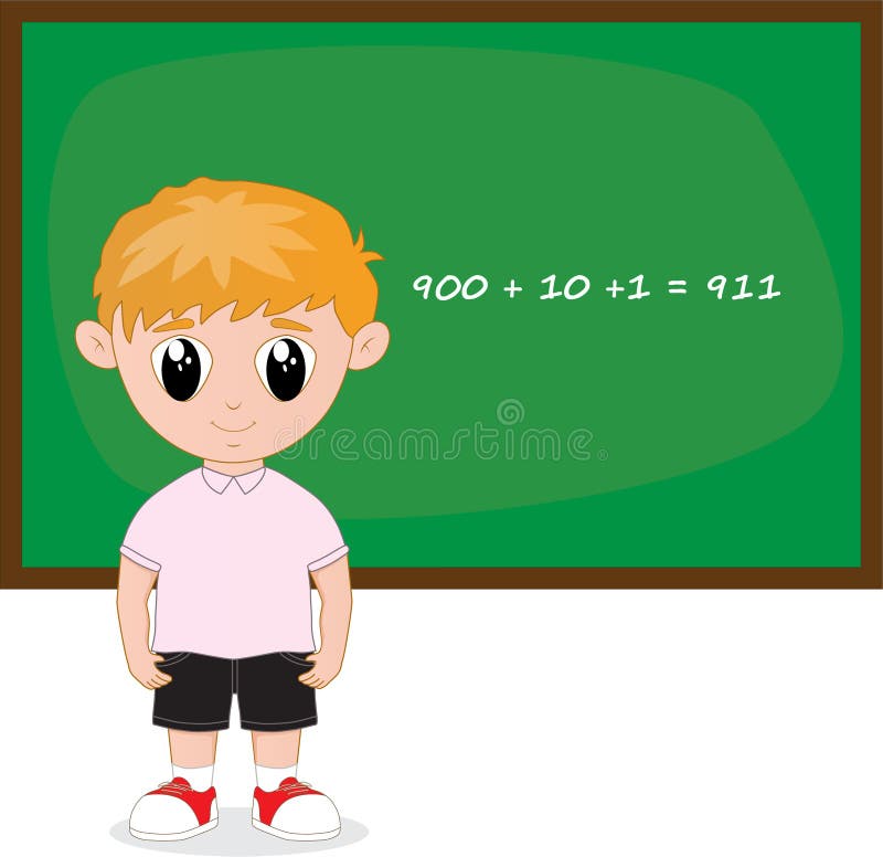 School Boy Exercise Math Board Stock Illustrations – 33 School Boy ...