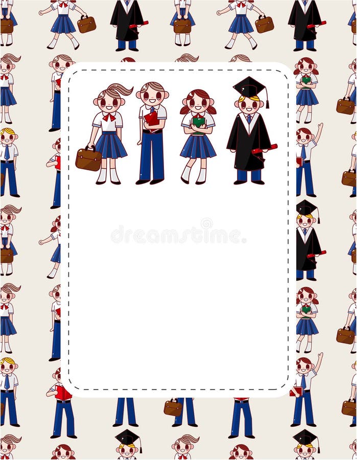 Cartoon student card stock vector. Illustration of fashion - 20731860