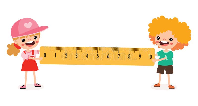 Cartoon Student Carrying Big Ruler Stock Illustration - Illustration of ...