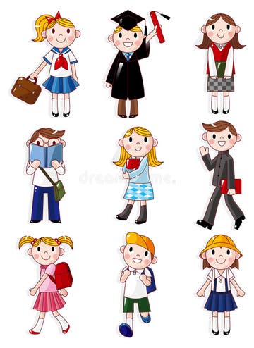 Cartoon student icon stock vector. Illustration of graduate - 17422941