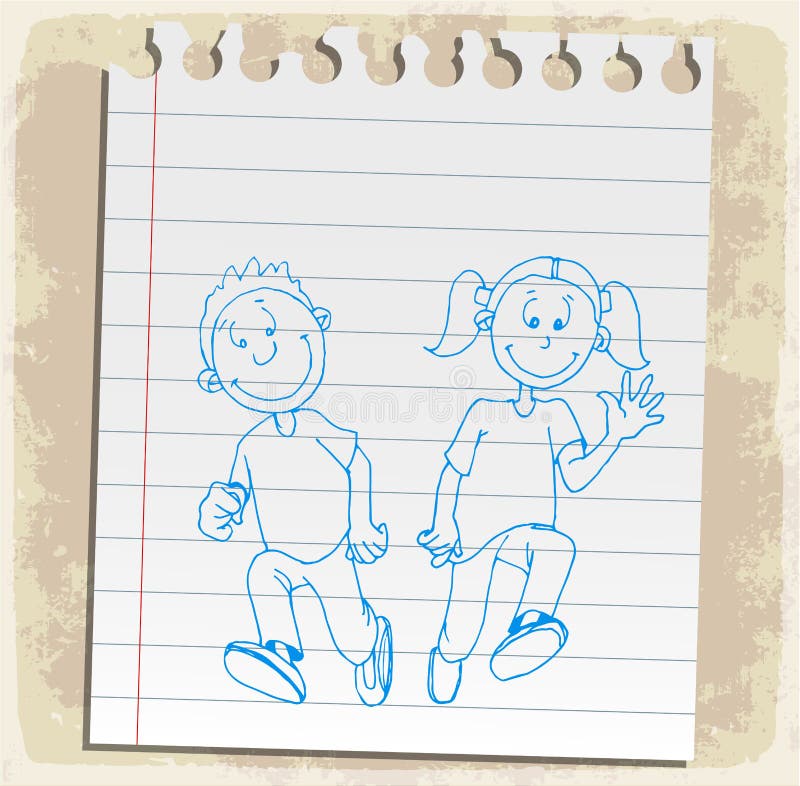 Cartoon Student on Paper Note, Vector Illustration Stock Vector ...