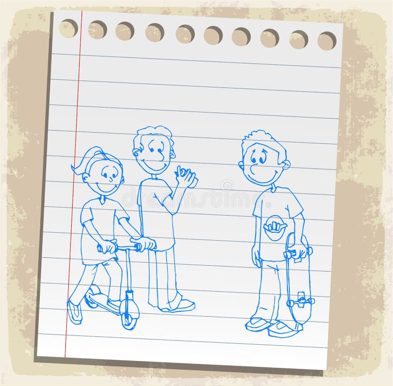 Cartoon Student on Paper Note, Vector Illustration Stock Vector ...