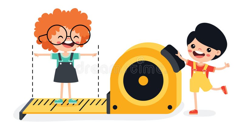 Cartoon Student Using Tape Measure Stock Illustration - Illustration of ...