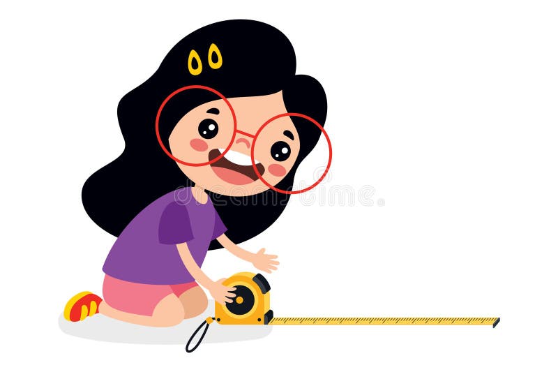 Cartoon Student Using Tape Measure Stock Illustration - Illustration of ...