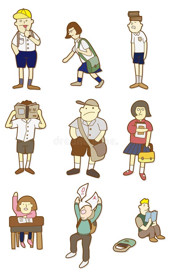 Cartoon students icon stock vector. Illustration of book - 17635528
