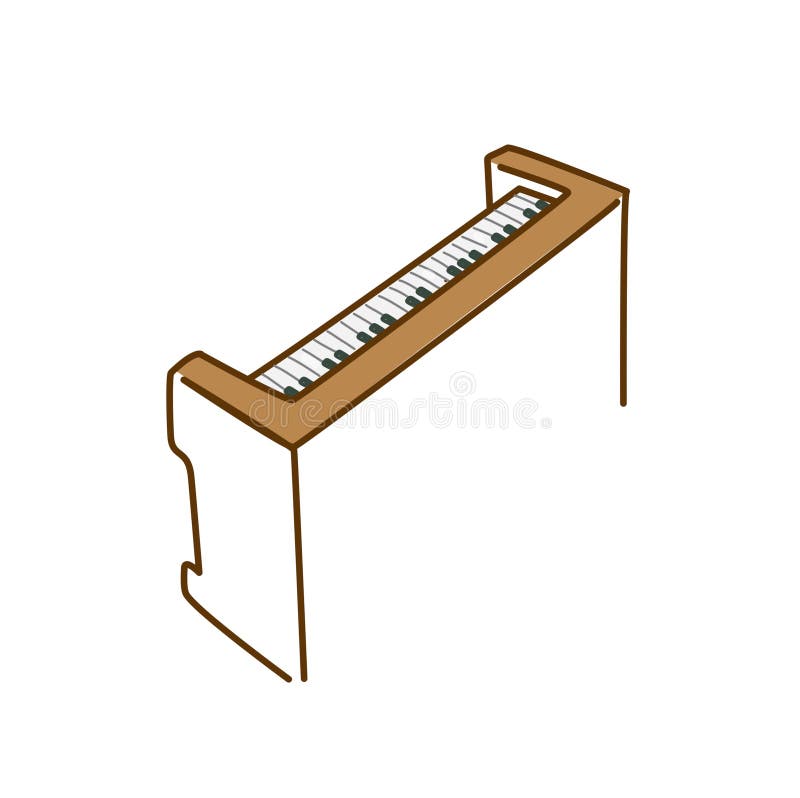 Cartoon Piano on White Background. Stock Illustration - Illustration of ...