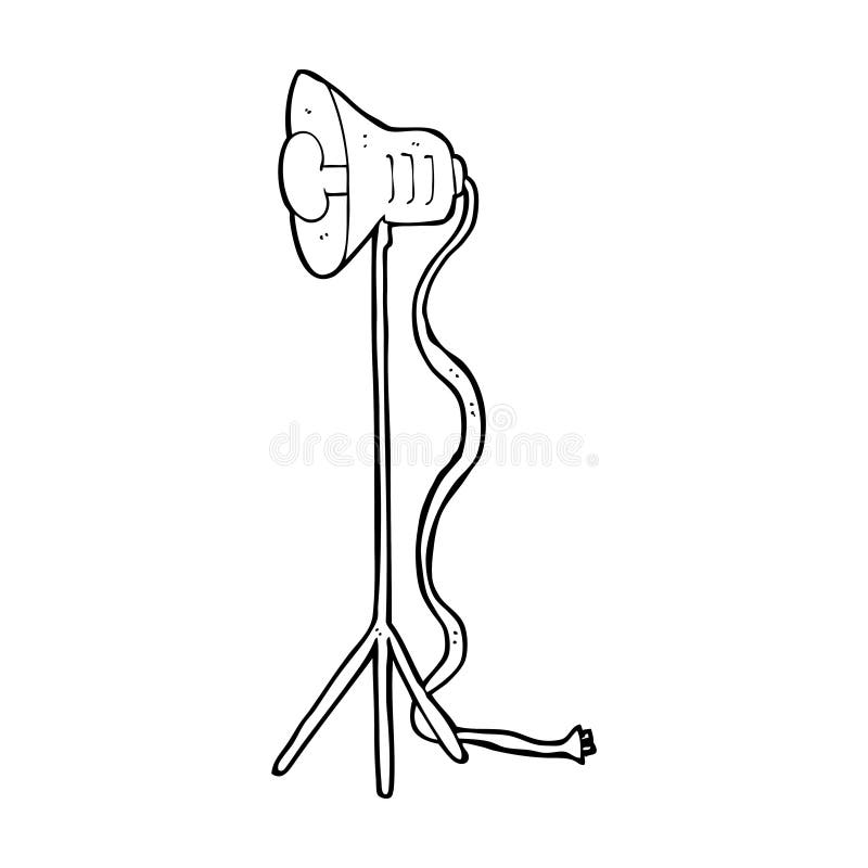Cartoon Studio Lamp Shining Stock Vector - Illustration of retro ...