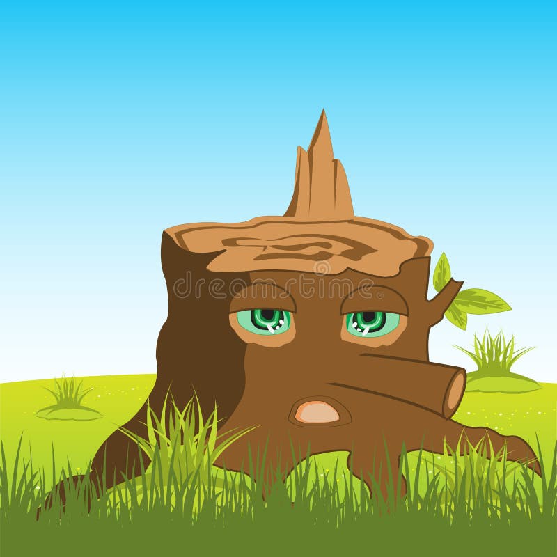 Cartoon Stump Icon Emoji Illustration Isolated Stock Illustration ...