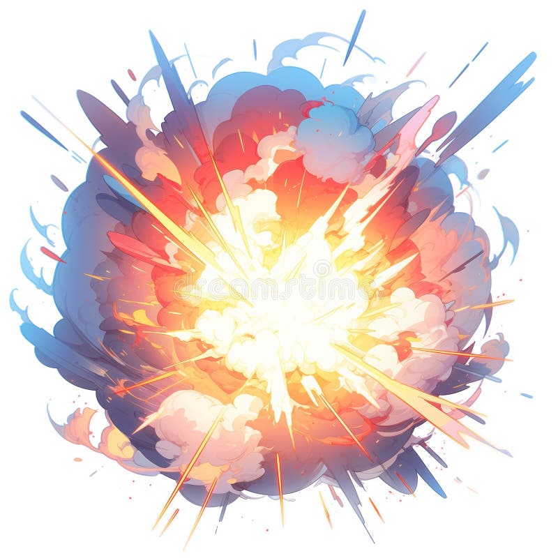 Cartoon-style Anime Explosion, Generative AI Stock Illustration ...