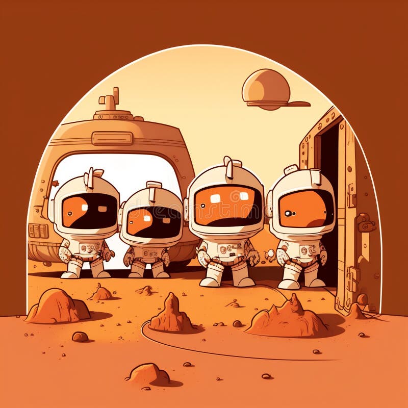 Colonizing Planet Mars stock illustration. Illustration of clothing ...