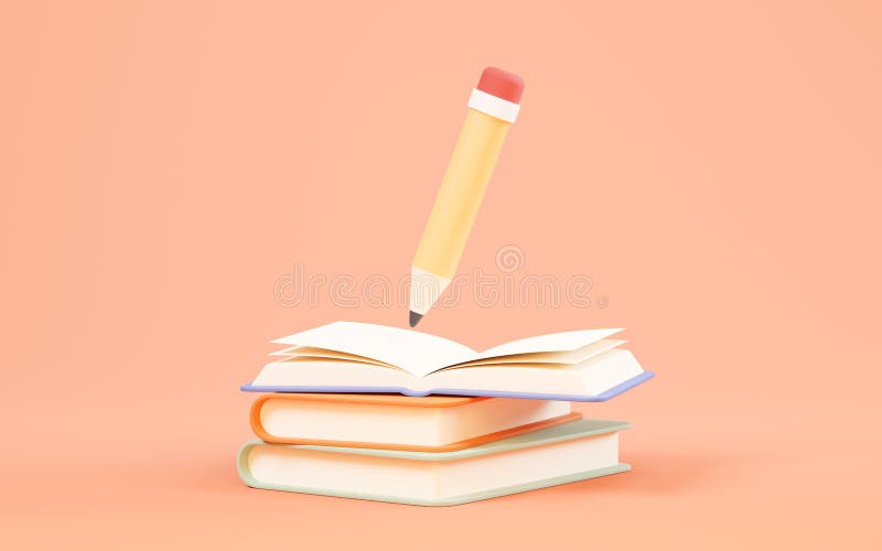 Cartoon Style Book, 3d Rendering Stock Illustration - Illustration of ...