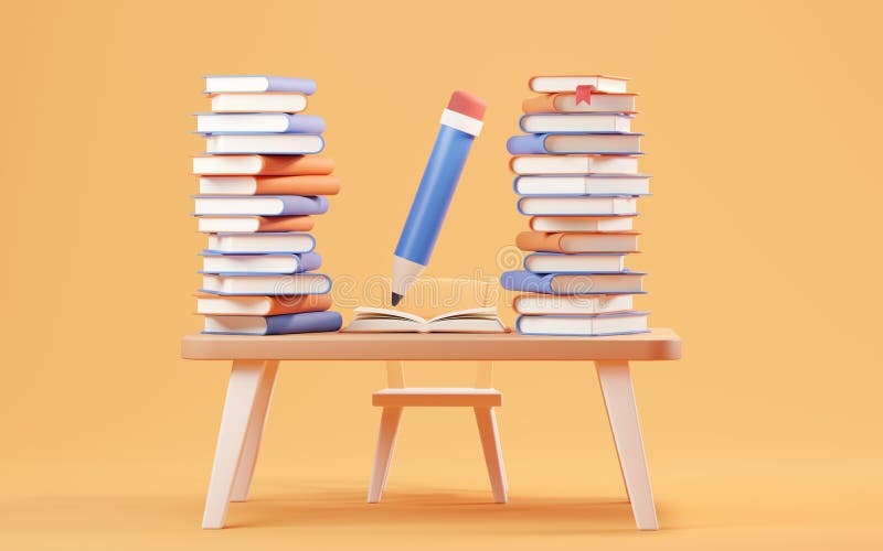 Cartoon Style Book, 3d Rendering Stock Illustration - Illustration of ...