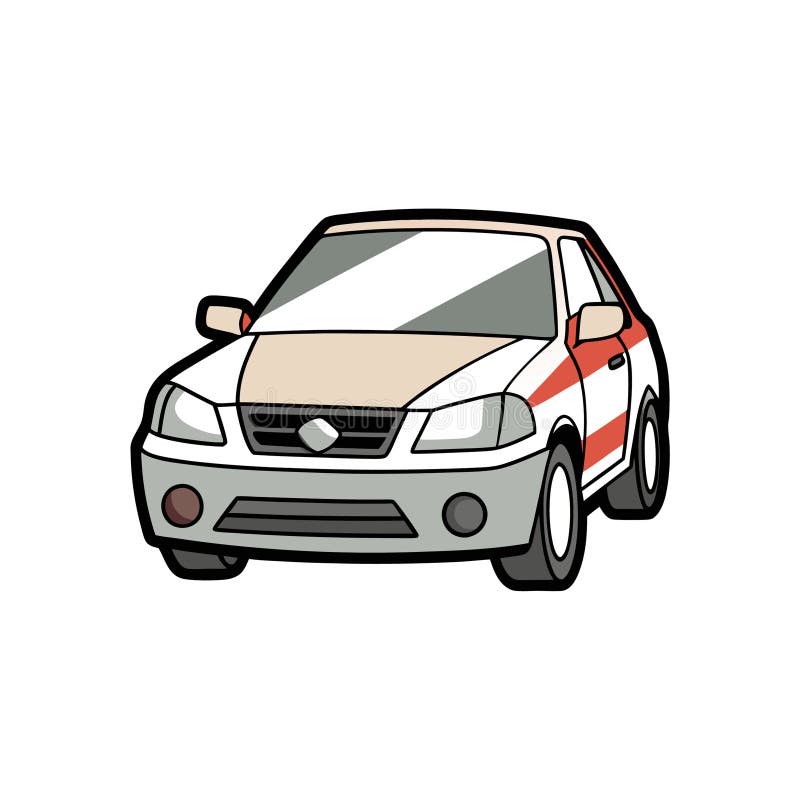 Cartoon Style Car Illustration Graphic Isolated Object Stock ...
