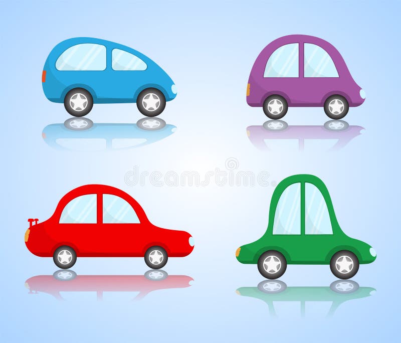 Cartoon Style Cars Blue Background Stock Illustrations – 541 Cartoon ...