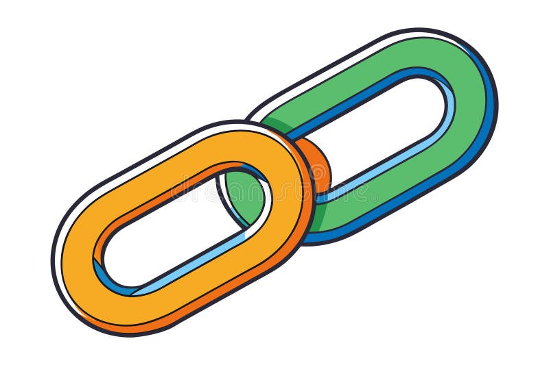 Cartoon Style Chain Link Symbol for Digital Design Projects, Showcasing ...