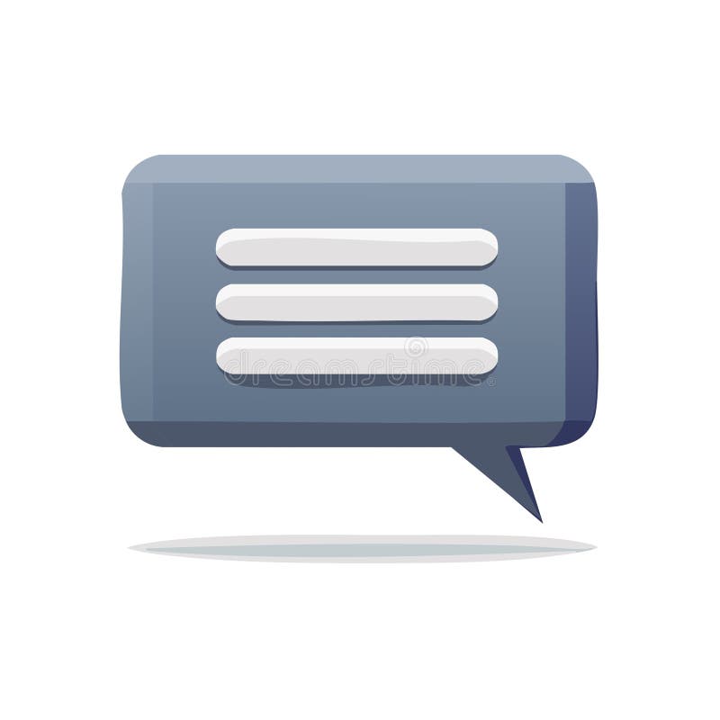 Cartoon Style Chat Bubble Icon with Lines, Communication Concept ...