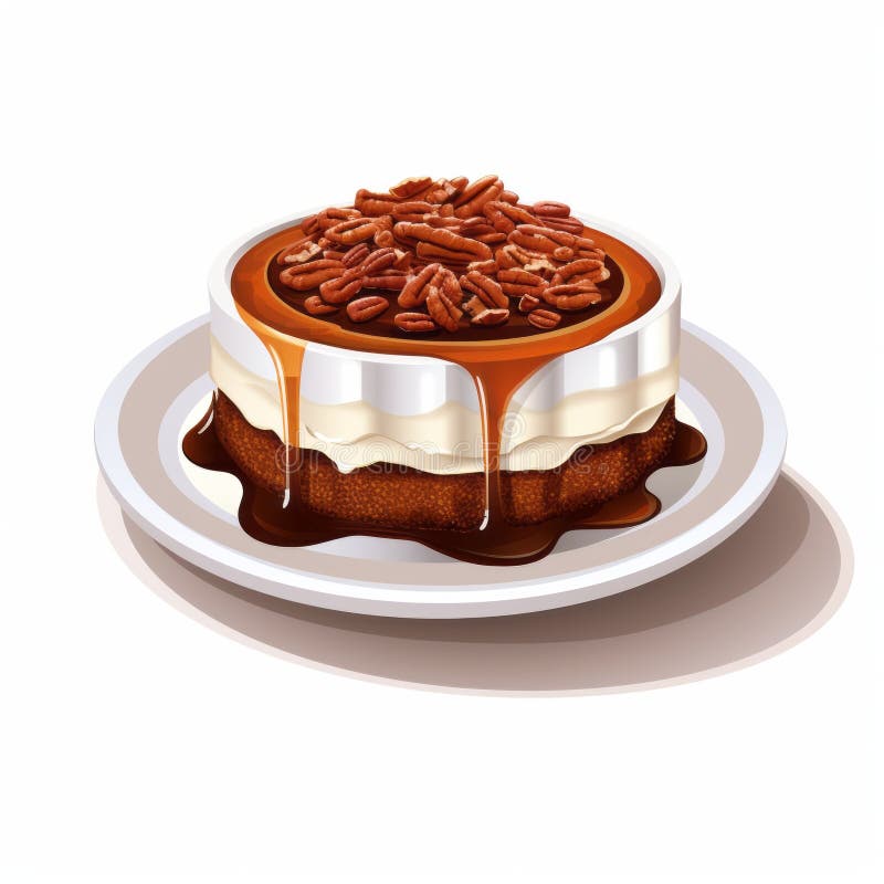 Cartoon-style Cheesecake with Caramel and Pecans - Creative Commons ...