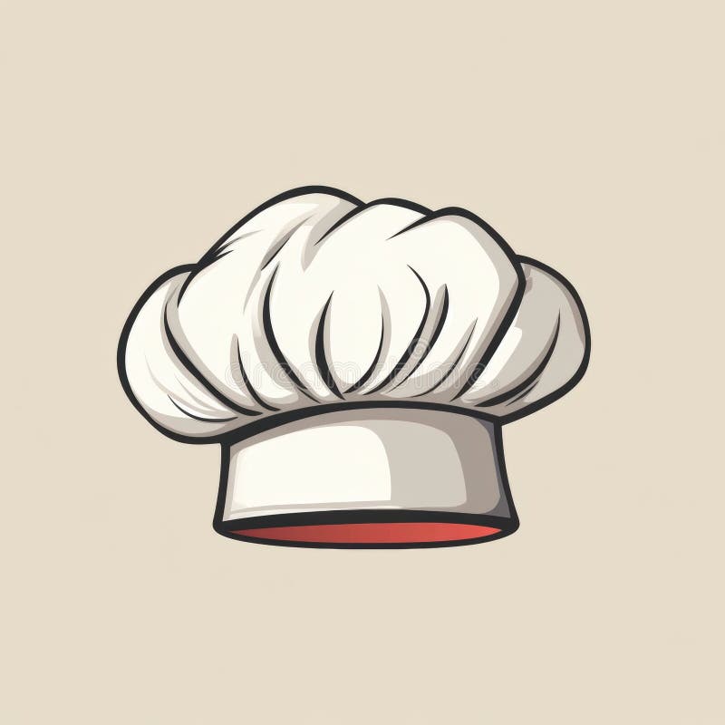 Cartoon-style Chef Hat with a Smooth Fluffy Design Stock Illustration ...