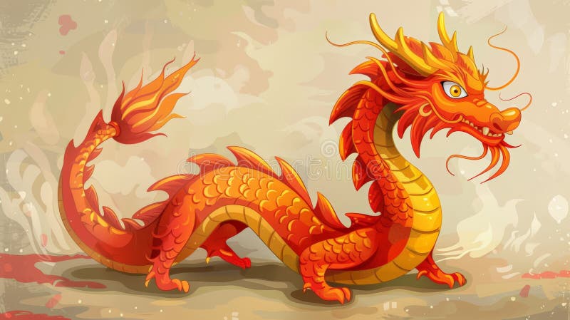 Cartoon-style Chinese Dragon Stock Illustration - Illustration of ...